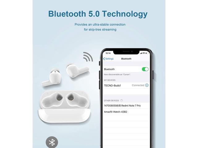 TECNO TWS BD01 Magnetic Wireless Bluetooth Earbuds Neckband with ...