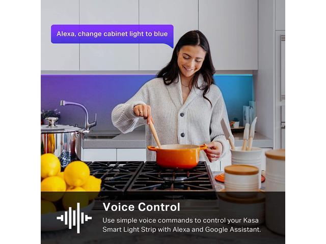 Kasa Smart LED Light Strip KL430, 16 Color Zones RGBIC, 6.6ft Wi-Fi LED ...