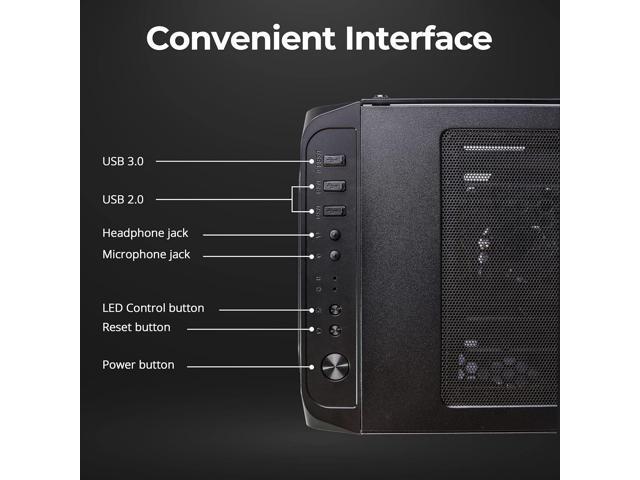 Zalman Z7 NEO ATX Mid-Tower Gaming PC Case, Tempered Glass Side Panel ...