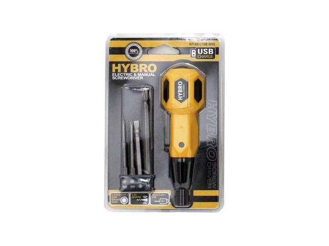 Hybro Electric & Manual Duo USB Screw Driver, Four Bits in Yellow ...