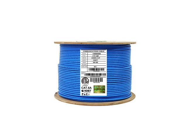 Elite Cat6a Shielded Plenum (CMP), 1000ft, 650MHz, 23AWG, F/UTP, Solid Pure Copper, 10Gb, UL ...