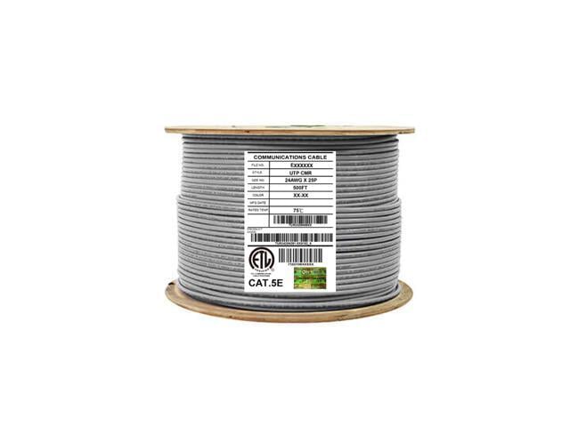 Elite Cat5e Riser (CMR), 500ft, 350MHz, 24AWG, 25 Unshielded Twisted ...