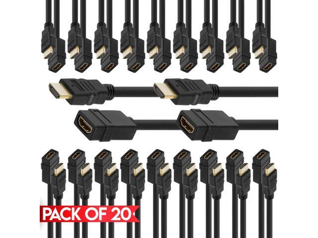 Cmple - [20 PACK] 1.5 Feet HDMI Extension Cable, HDMI F to M Cord, 4K ...