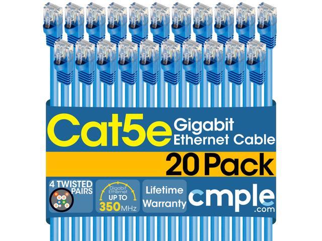 Cmple - [20 PACK] 7 Feet Cat 5 Ethernet Patch Cable , 1 Gbps LAN ...