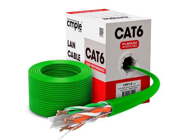 Cmple - Cat6 Plenum Ethernet Cable 1000ft, Cat 6 Cable (CMP) 550MHz ...