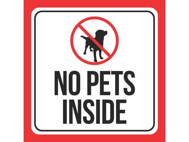 2 Pk No Pets Inside Print Dog Picture Black White Red Public Notice ...