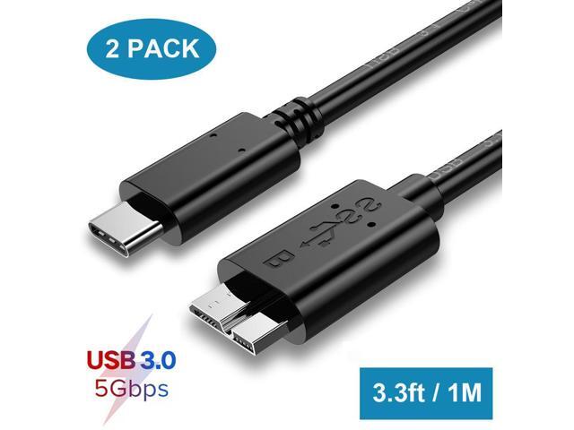 [2 PACK] 3.3ft / 1M Type C to Micro-B Mobile Hard Disk Cable, Micro B ...