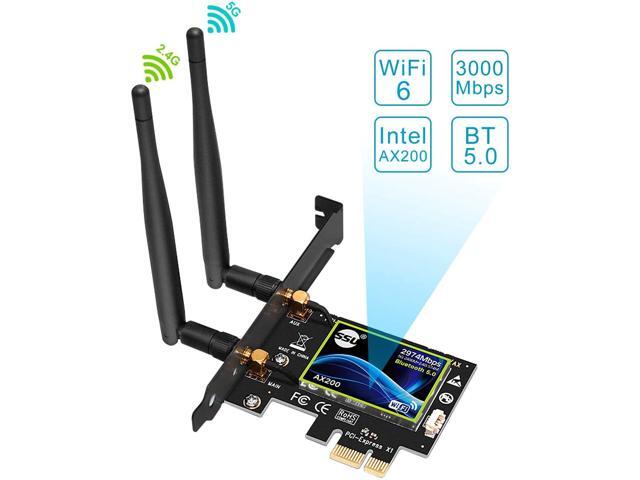 WiFi 6 AX200 PCI-E WiFi Card, Dual-Band 5GHz/2.4GHz Wireless WiFi ...