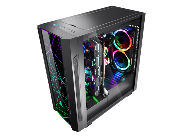 Segotep Phoenix K3 ATX Black Mid Tower PC Gaming Computer Case USB 3.0 ...