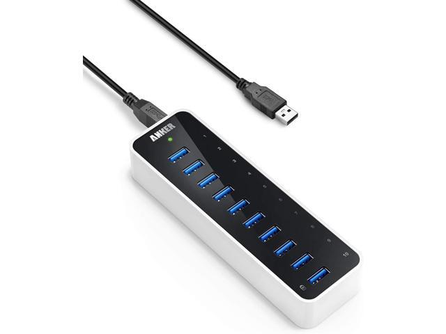Anker [Upgraded Version] USB 3.0 SuperSpeed 10-Port Hub Including a BC ...