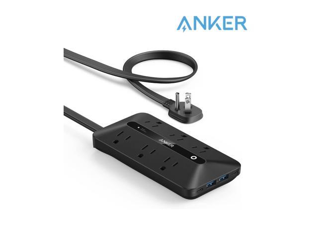 Flat Plug Power Strip 300J, Anker USB C Power Strip, 10-in-1 Ultra Thin Power Strip with 6 AC, 2 ...