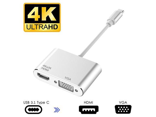 USB C to HDMI 4K Adapter, LUOM USB 3.1 Type C to HDMI VGA Multi ...