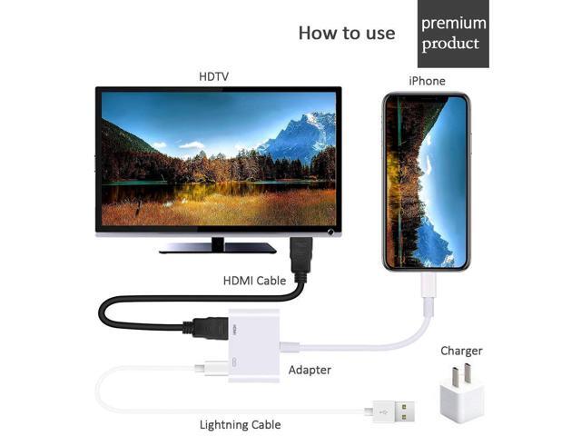 1080P HD Digital AV Adapter Compatible with iPhone iPad to HDMI Adapter ...