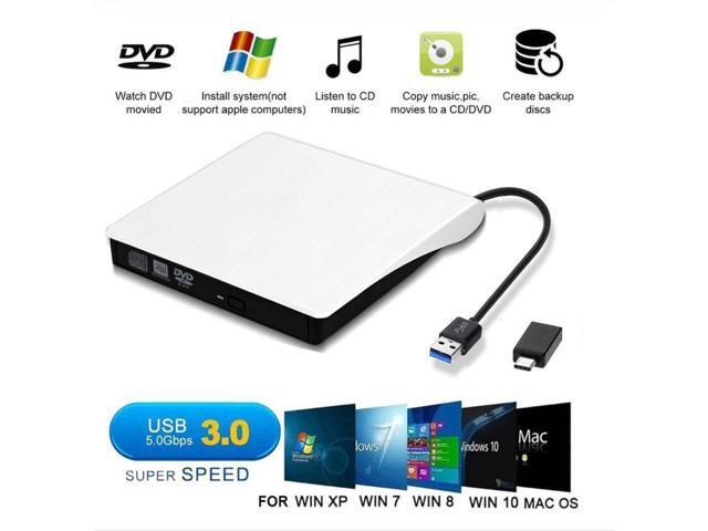 XD001 External CD Drive, USB 3.0 Optical Drive Type C Dual Port DVD ...