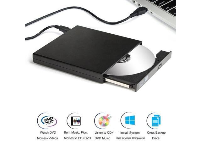 LUOM Slim USB External CD Drive, USB 2.0 Portable CD/DVD +/-RW Drive ...