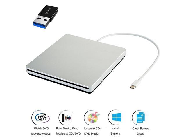 MacBook External CD Drive USB 3.0/Type-C Portable CD/DVD+/-RW Burner ...