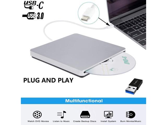 LUOM XD055 Slim Type-C/USB3.0 External CD Drive, Portable CD/DVD +/-RW ...