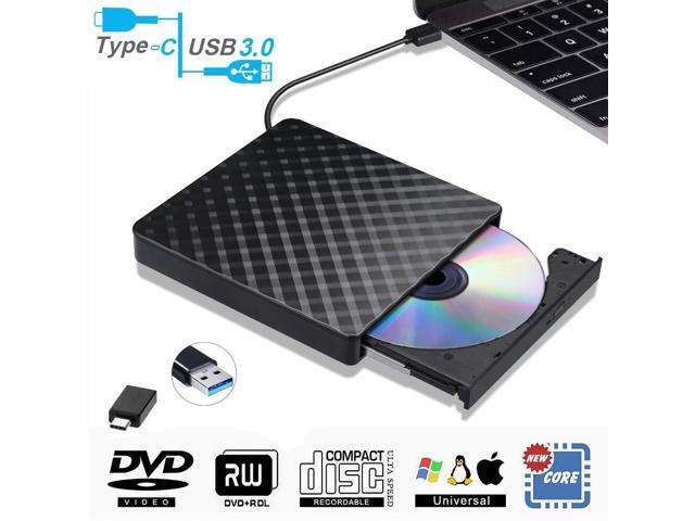 LUOM USB 3.0 &Type C DVD Drive, CD Burner Driver Drive-free High-speed ...