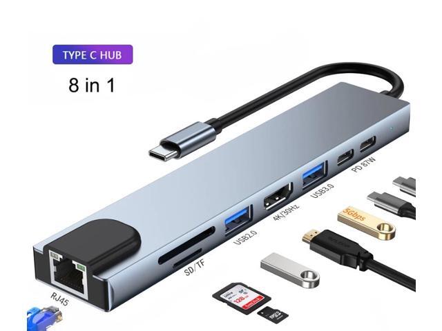 Update Version USB C Hub, 8-in-1 Type c hub Adapter with RJ45 Port ...