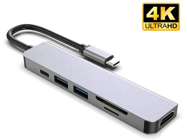 USB Type-C Series USB HUB 6 in 1 Multi-Function Aluminium Alloy 5Gbps ...