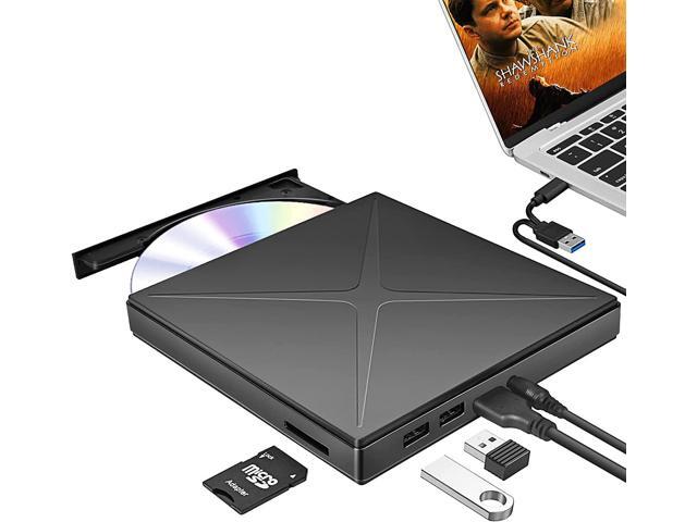 LUOM Slim Type C External CD Drive, USB 3.0 Portable CD/DVD +/-RW Drive ...