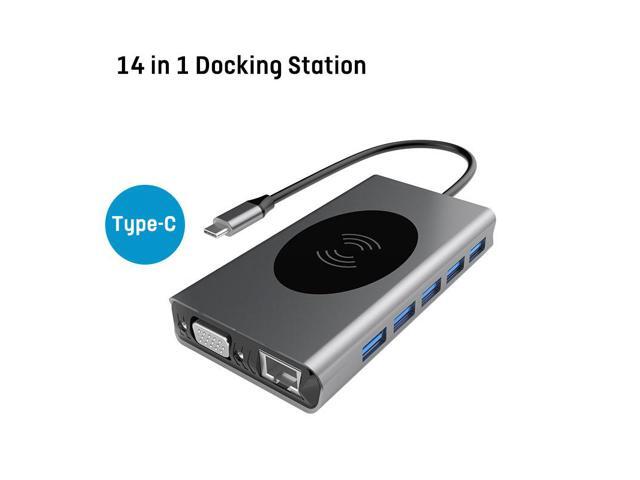 USB C Docking Station Adapter, 14 in 1 Triple Display Multiport Dongle ...