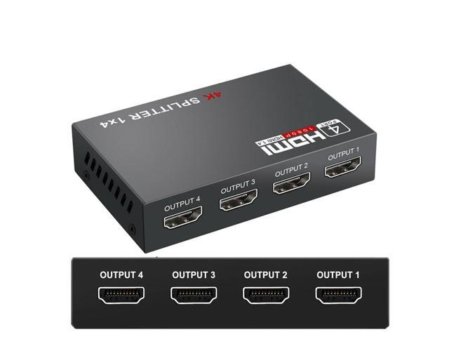 4K HDMI Splitter 1 in 4 Out, LUOM 4 Way HDMI Splitter 1x4 4Kx2K@30Hz w ...