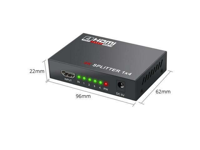 HDMI Splitter 1 in 4 Out Powered by AC Adapter,LUOM Hdmi powered ...