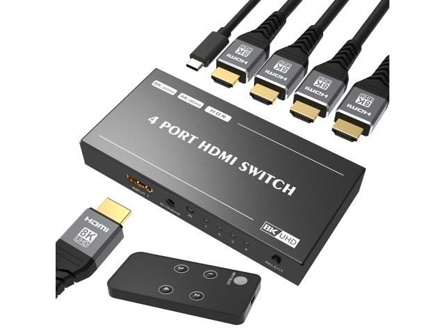 LUOM Aluminum Shell HDMI Switcher with Remote Control HDMI-compatible 2 ...