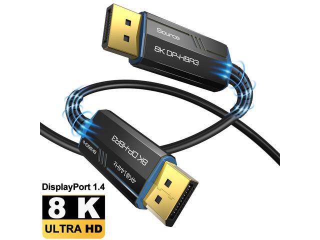 8K Fiber Optic DisplayPort Cable 16 feet Light High Speed Support 32.4 ...