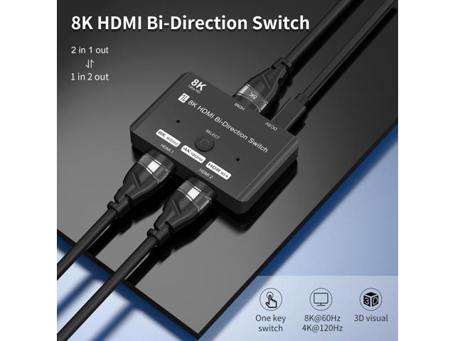 HDMI 2.1 Switch 8K2In 1Out/1In 2Out Bi-Directional HDMI Switcher , LUOM ...