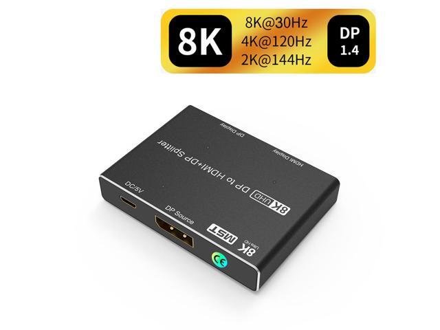 DisplayPort to DisplayPort + HDMI 8K Adapter Multi Monitor Splitter, Converter Multi-Stream ...