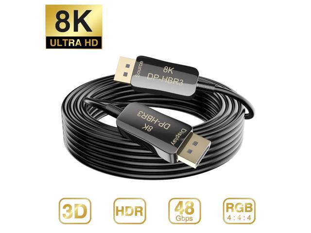 LUOM 8K Fiber Optic DisplayPort Cable 16ft, DP 1.4 Optical [Support 4K ...