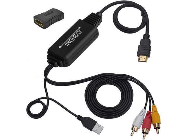 RCA to HDMI Converter with HDMI Cable for DVD/STB/VHS with Female RCA ...