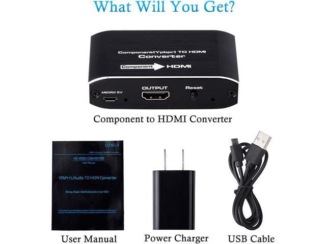 Component YPbPr to HDMI Converter Kit - RGB to HDMI Adapter with HDMI ...