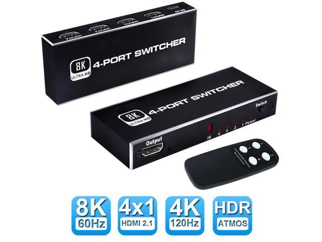 4 in 1 Out HDMI 2.1 Switch, 8K High-Speed 48Gbps 4Port HDMI Switcher ...