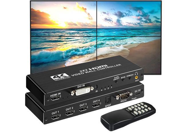 Video Wall Controller 2x2 4K 3840x2160@30Hz Processor HDMI 1.4 HDCP 1.4 ...