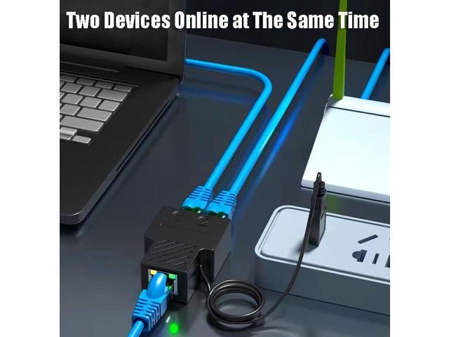 RJ45 Splitter Adapter with USB Power Cable, Ethernet Cable Splitter ...