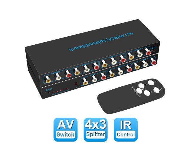4 in 3 Out RCA Audio Switcher, 4-Way Stereo L/R Sound Channel, L/R ...