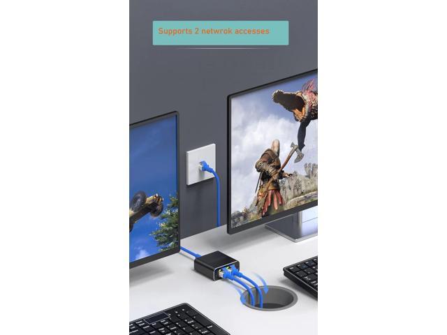 Gigabit Ethernet Splitter, Ethernet Splitter 1 to 2 [2 Devices ...
