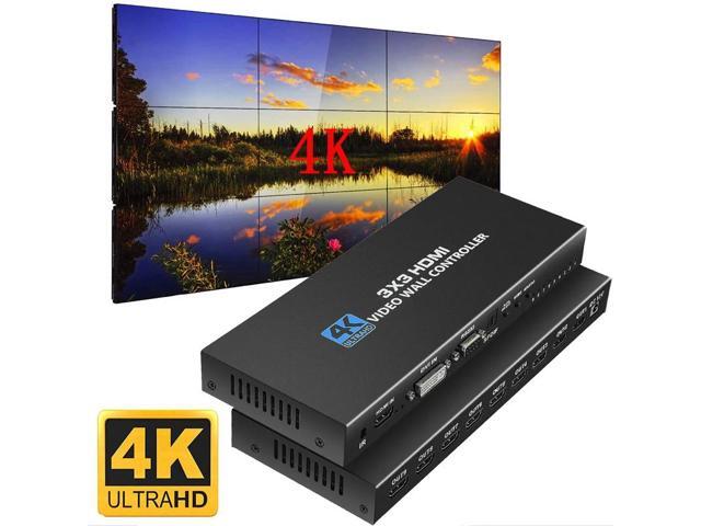 3x3 HDMI Video Wall Controller, 1080P@60Hz HDMI DVI TV Wall Processor ...
