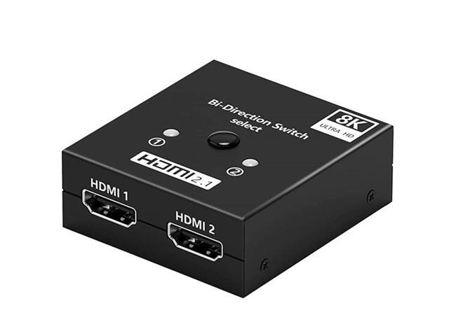 HDMI Switch Splitter 8K@60Hz, Bi-Directional HDMI 2.1 Splitter Switcher 1 in 2 Out/2 in 1 Out ...