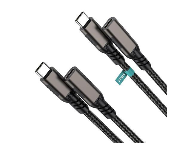 USB Type C Extension Cable 1.6FT 2Pack,USBC 3.1 Gen2 10Gbps 100w Female ...