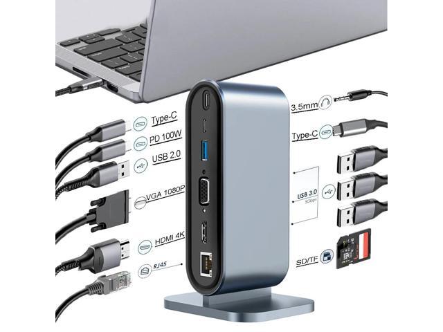 USB C Docking Station, Vertical 12 in 1 USB C to 4K HDMI Adapter, USB C ...