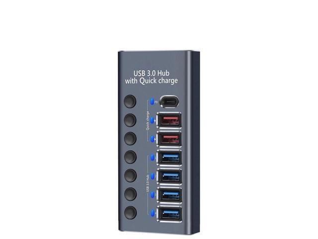 Aluminum Powered USB 3.0 USB C Hub, 4 USB 3.0 Data Transmission Ports ...