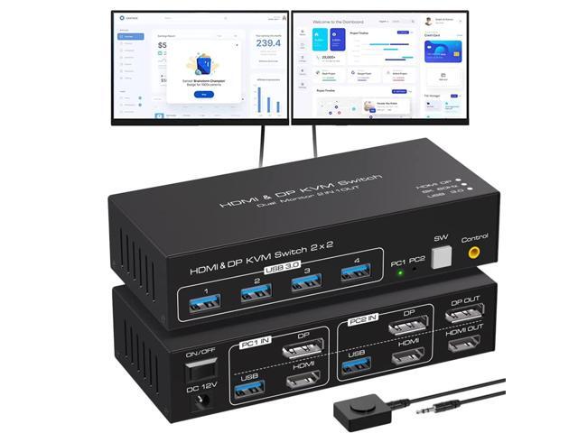 HDMI +DP kvm Switch 2 Monitors 2 Computers 8K@60hz USB 3.0 kvm switches ...