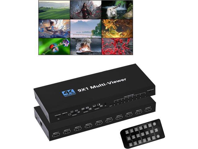 4K@30Hz Nine Multi-Viewer 9x1 HDMI Switcher with Seamless Switch, Split ...