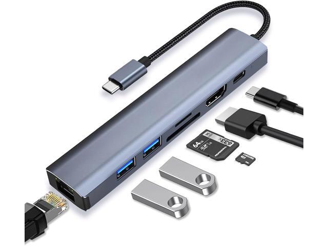 LUOM USB Hub, 7-in-1 USB to 1Gbps LAN Network HUB with 4K HDMI, 2*USB3 ...