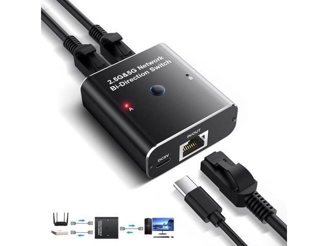 LUOM Ethernet Switch Bi-Directional 2.5G/5G Gigabit , Ethernet Selector ...