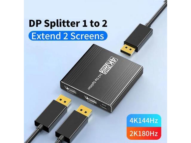 LUOM DisplayPort Switch 4K 144Hz Splitter with Audio Extractor, Plug ...